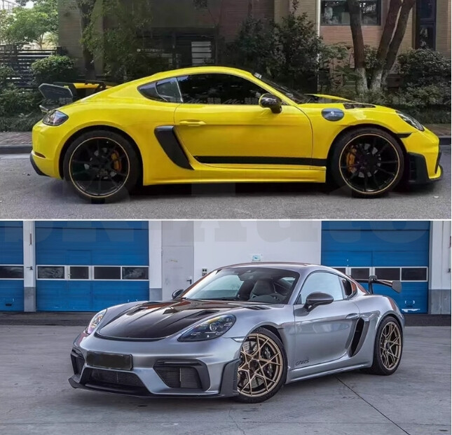 For Porsche 981 718 Cayman Real Carbon GT4 RS style Rear Window Louver ...