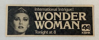 1978 KBHK tv ad~ Lynda Carter WONDER WOMAN ~ international intrigue | eBay