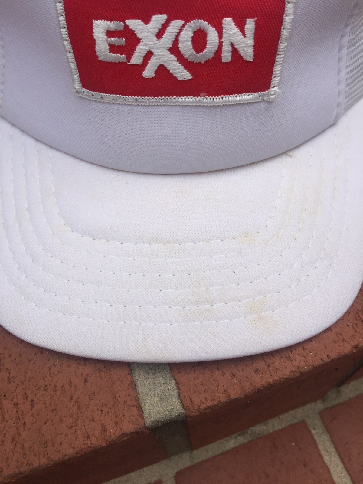 Vintage White EXXON Baseball CAP Hat | eBay