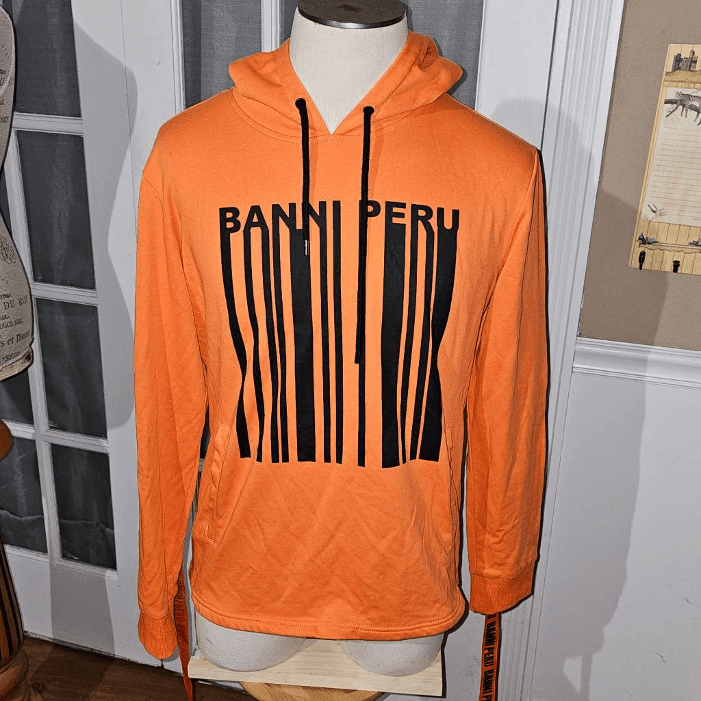Banni Peru Mens Orange Logo Hoodie Large - Gem