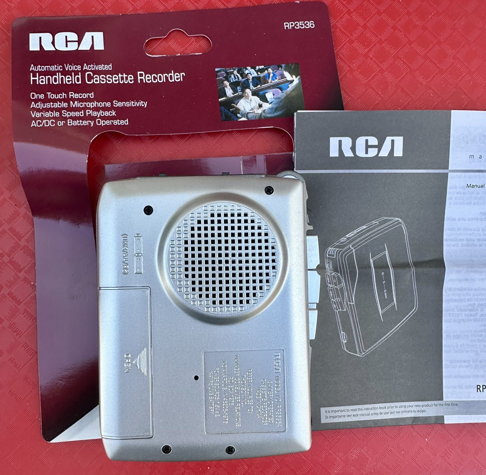RCA Automatic Voice Activated 1 Touch Handheld Cassette Recorder RP3536 ...