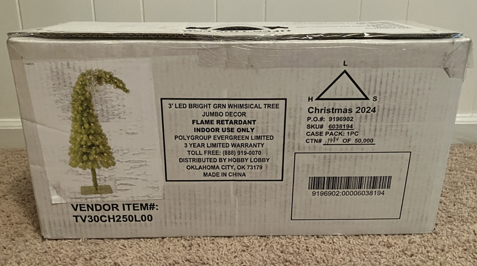 New in Box 3 ft Grinch Whimsical Christmas Tree - LED pre-lit - Grinch ...