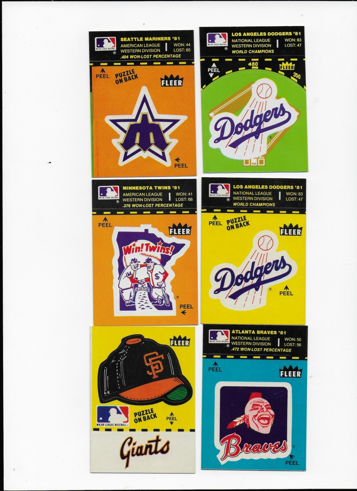1982 FLEER TEAM STICKERS, AND PUZZLE PIECES, YOU PICK, BUY AS MUCH AS ...