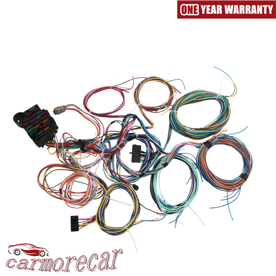22 Circuit Wiring Harness Street Hot Rat Rod Custom Wire Kit XL WIRES ...