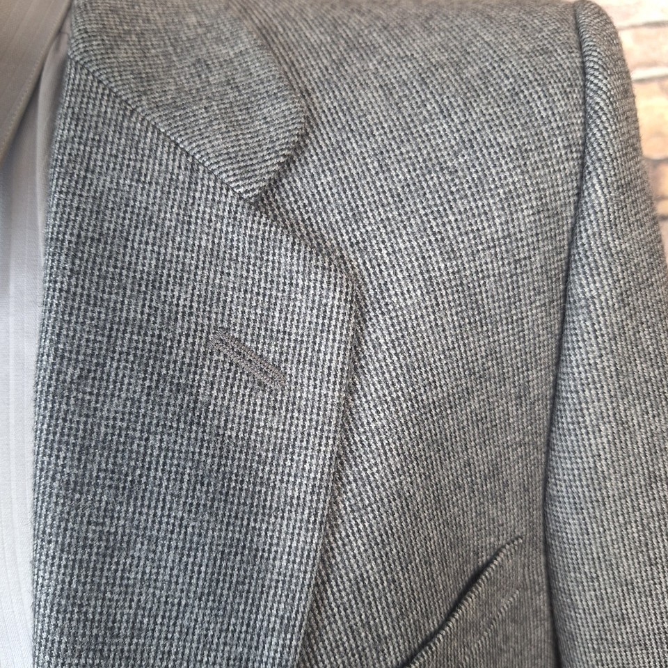 Kings Kloset 2 Piece Suit Mens 40R 32X31 Gray Check Vintage Tweed Wool ...