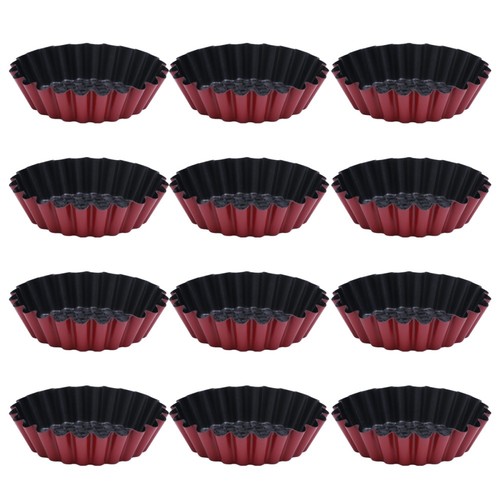 12 Pcs Egg Tart Mold Shell Molds Baking Tarts Mould Pan with Crust ...