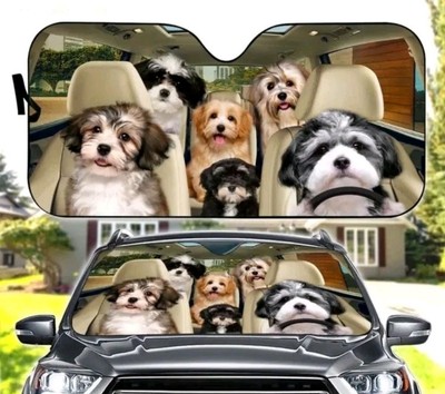 Cute dog lovers Cockapoos Car Sunshade, Dog-Themed Windshield Protector ...