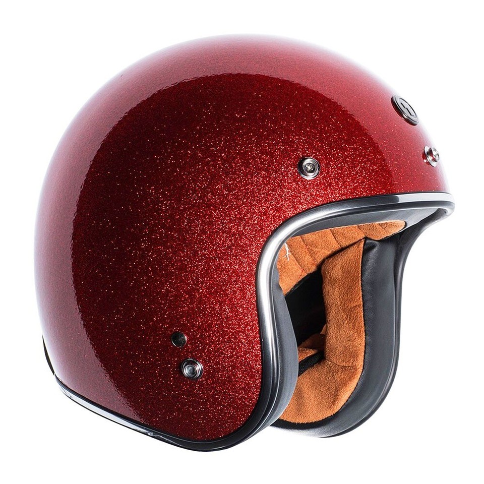 3/4 Shell Retro Style Torc T50 Motorcycle Helmet Red Mega Flake XX ...