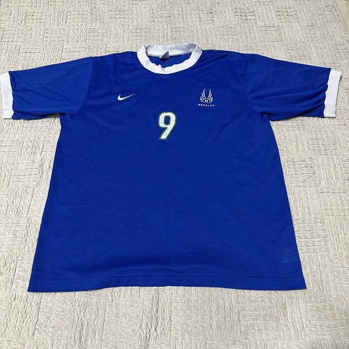 Vintage Nike Men’s XL Ronaldo R9 Brazil Away Soccer Futbol Jersey Blue ...