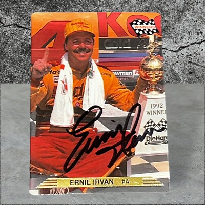 Ernie Irvan NASCAR 75 GREATEST DRIVERS autographed card 1993 ACTION ...