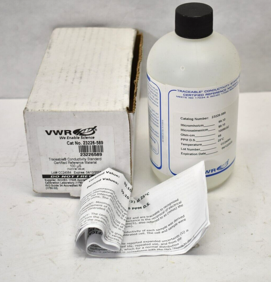 VWR Traceable Conductivity Calibration Standards 100us Single Use 23226-589 for sale online | eBay