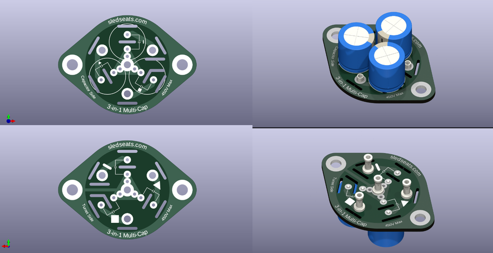 Multi Section Sector Capacitor Circuit Board KIT 450V up to three ...