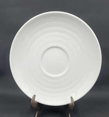 Crate & Barrel Spal Porcelain Coffee Saucer Portugal White Ribbed ...