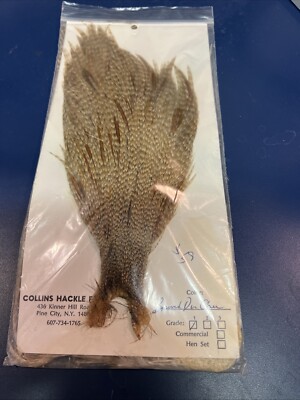 Collins Hackle Farm Barred Dun Cree Grade 1 Cape and Saddle Set | eBay