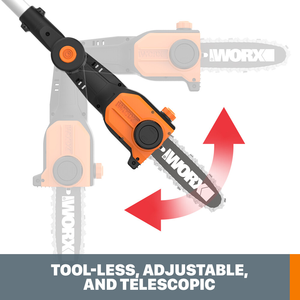 WG349.9 Worx 20V PowerShare 8" Cordless Pole Saw & Chainsaw (Tool Only ...