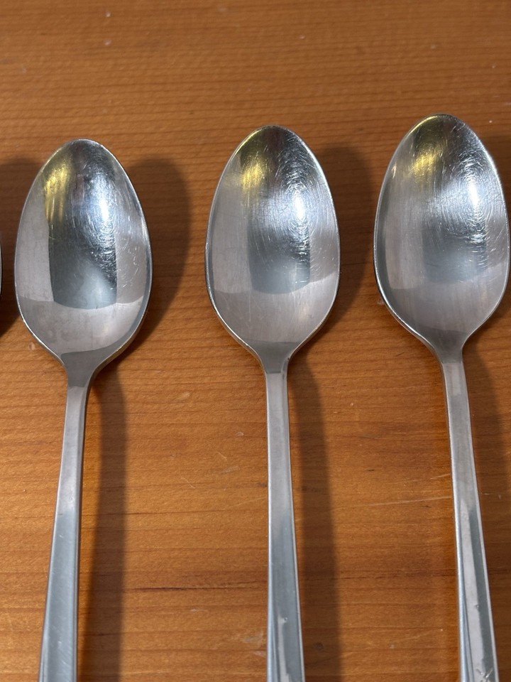 Vintage Set Of 5 Oneida Community Stainless Twin Star Atomic Ice Tea ...