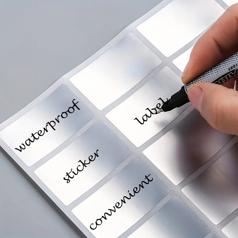 160 Pcs Matte Silver Labels Stickers Blank Labels Removable Price Tags ...