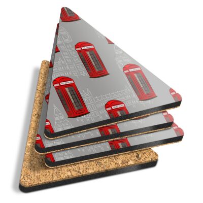 4x Triangle Coasters - Red Telephone Box London #13208 | eBay