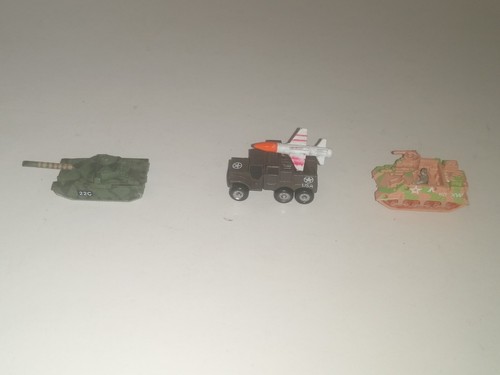 3 MICRO MACHINES ARMY MILITARY TANKS & Missle launcher VEHICLES (Lot6 ...