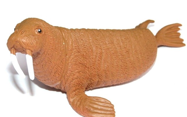 Beautifully Detailed Hand Painted Realistic LARGE 5" Walrus PVC Plastic ...