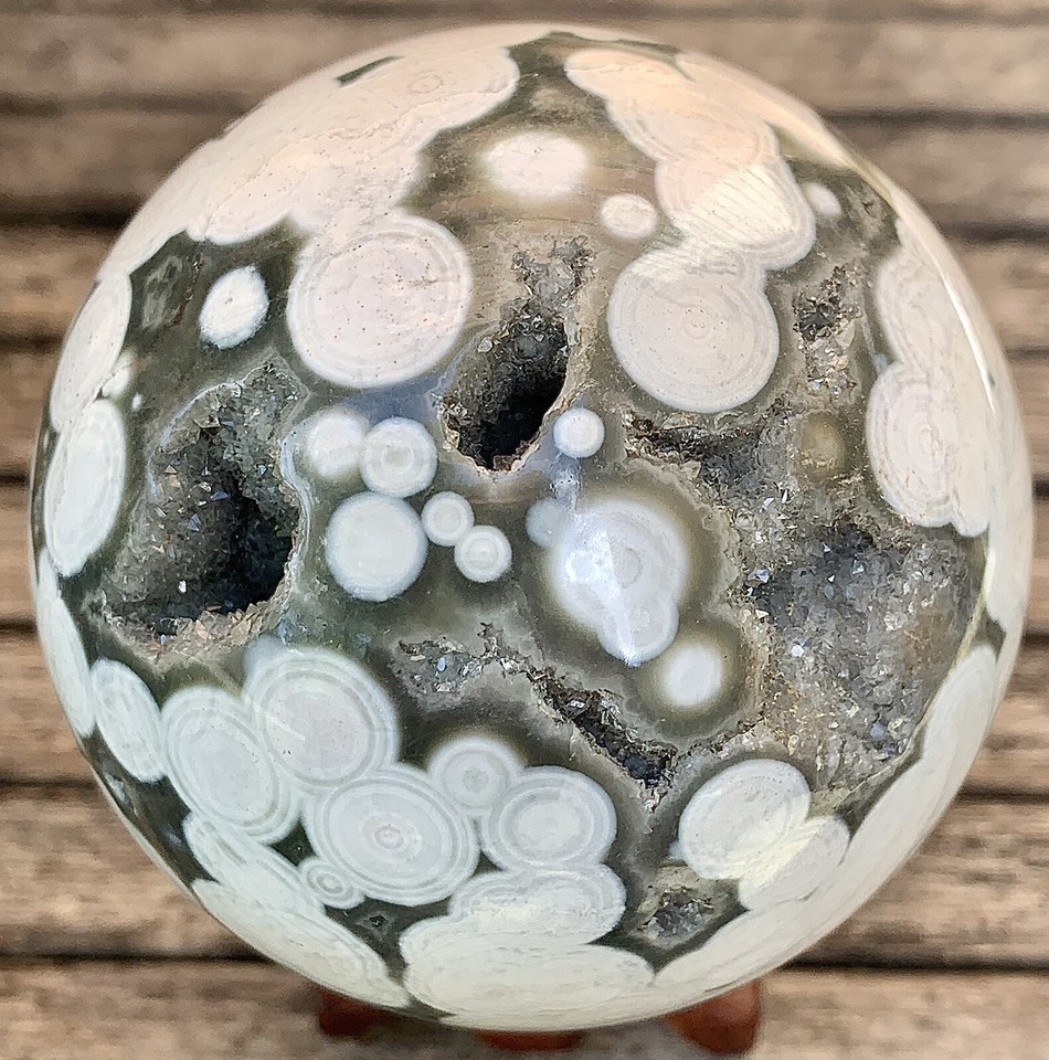 65mm Large Natural Fish Eye Ocean Jasper Sphere Ball | eBay