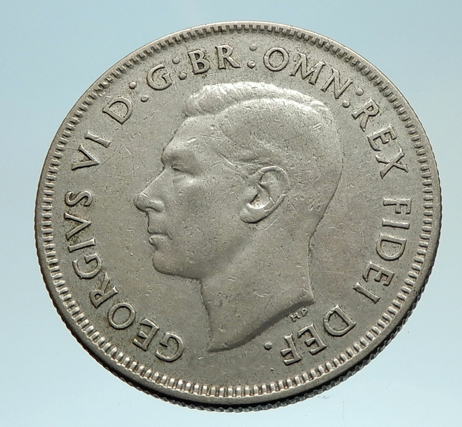 1951 AUSTRALIA King George VI 50th Anniv LARGE Genuine Silver Florin ...
