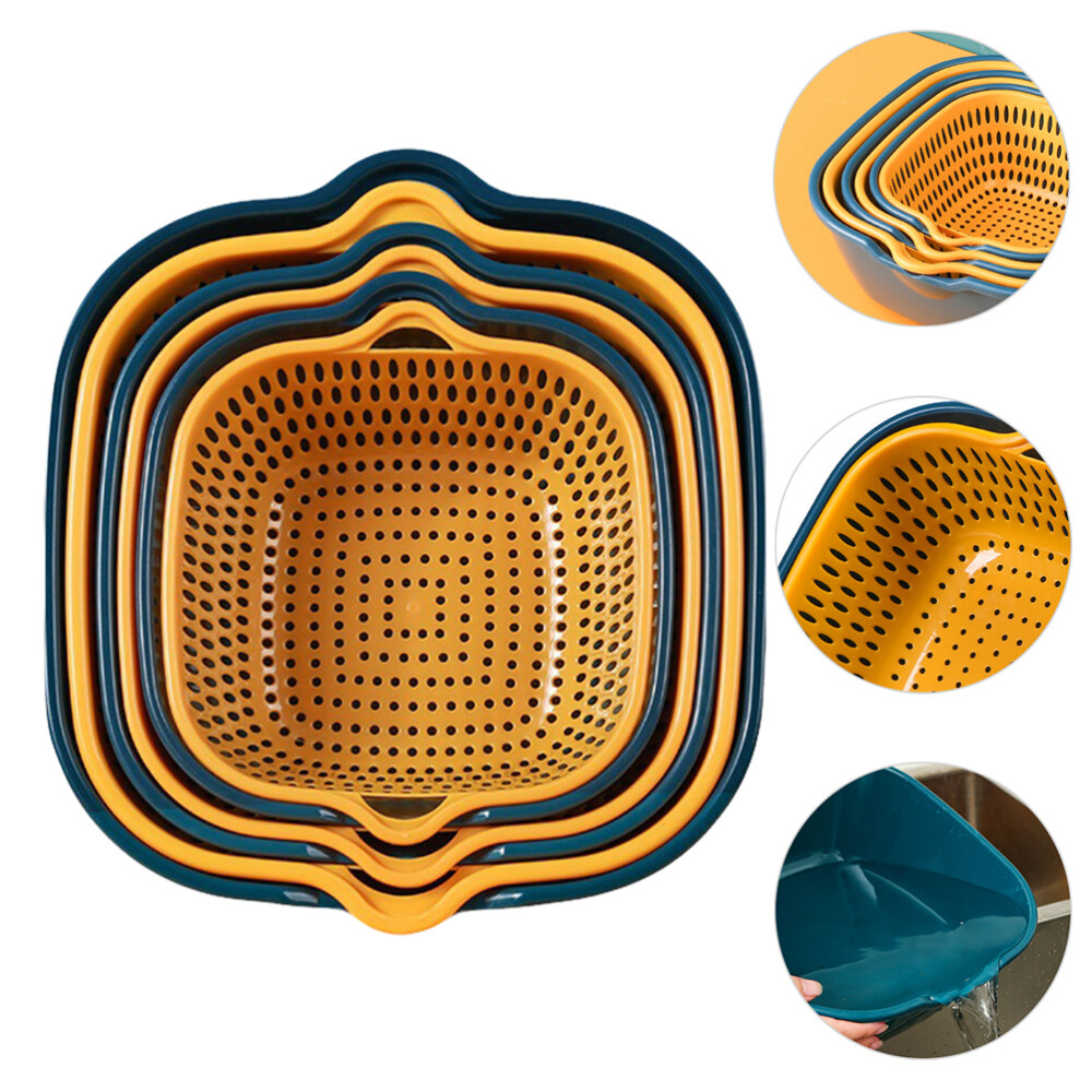 1 Set Double Layer Large Drainer Practical Kitchen Vegetable Washing ...