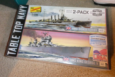 2016 Lindberg Line 1:1200 2 Pack British Battleships Models SEALED ...