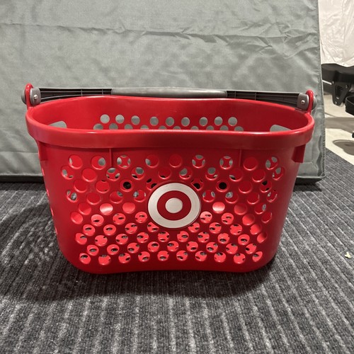 Target Full Size Large Basket W/ Gray Handle Red Bullseye Logo Shopping ...