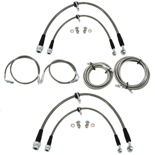Front & Rear Brake Line Replacement Kit For 92-95 Honda Civic w/rear ...