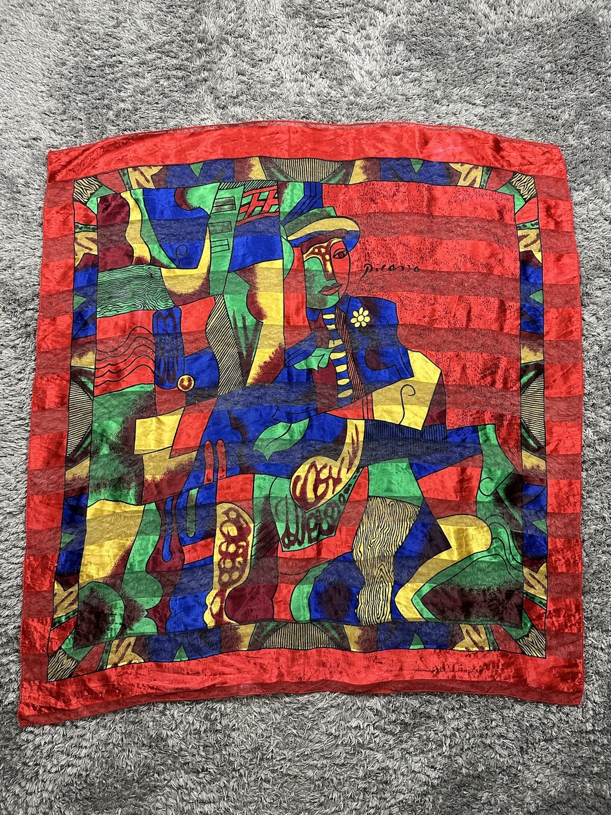 Vintage Pablo Picasso Silk Scarf Cubism Artwork Squar… - Gem