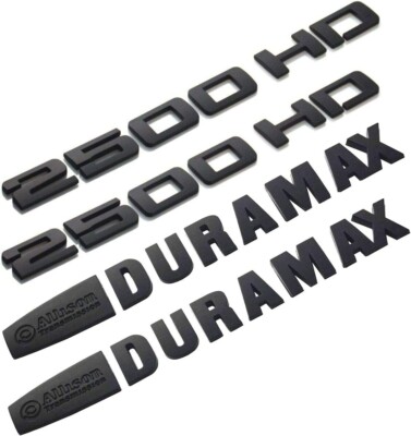Set 4 pcs Allison Duramax plus 2500HD Badge 3D Emblems for Silverado ...
