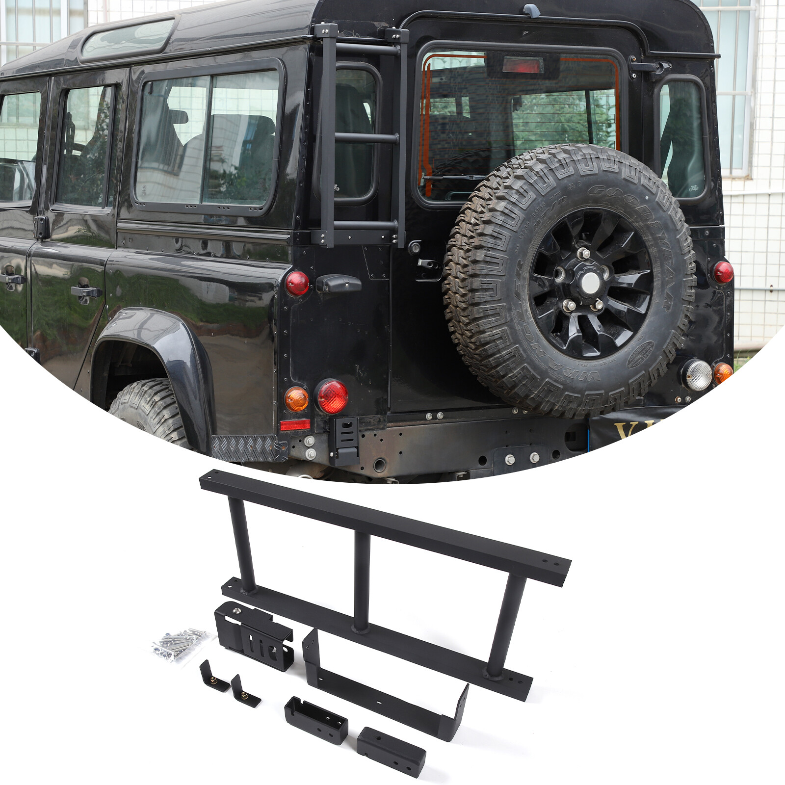 Alloy Tailgate Roof Rack Access Ladder For Land Rover Defender 90 110 ...