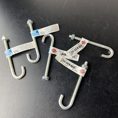 National Hardware N232-892 Zinc-Plated Steel J-Bolt 1/4 x 4 in. Lot Of ...