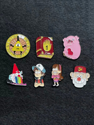 SET OF 7 Gravity Falls Enamel Pin Cartoon TV Metal Badge for Hat ...