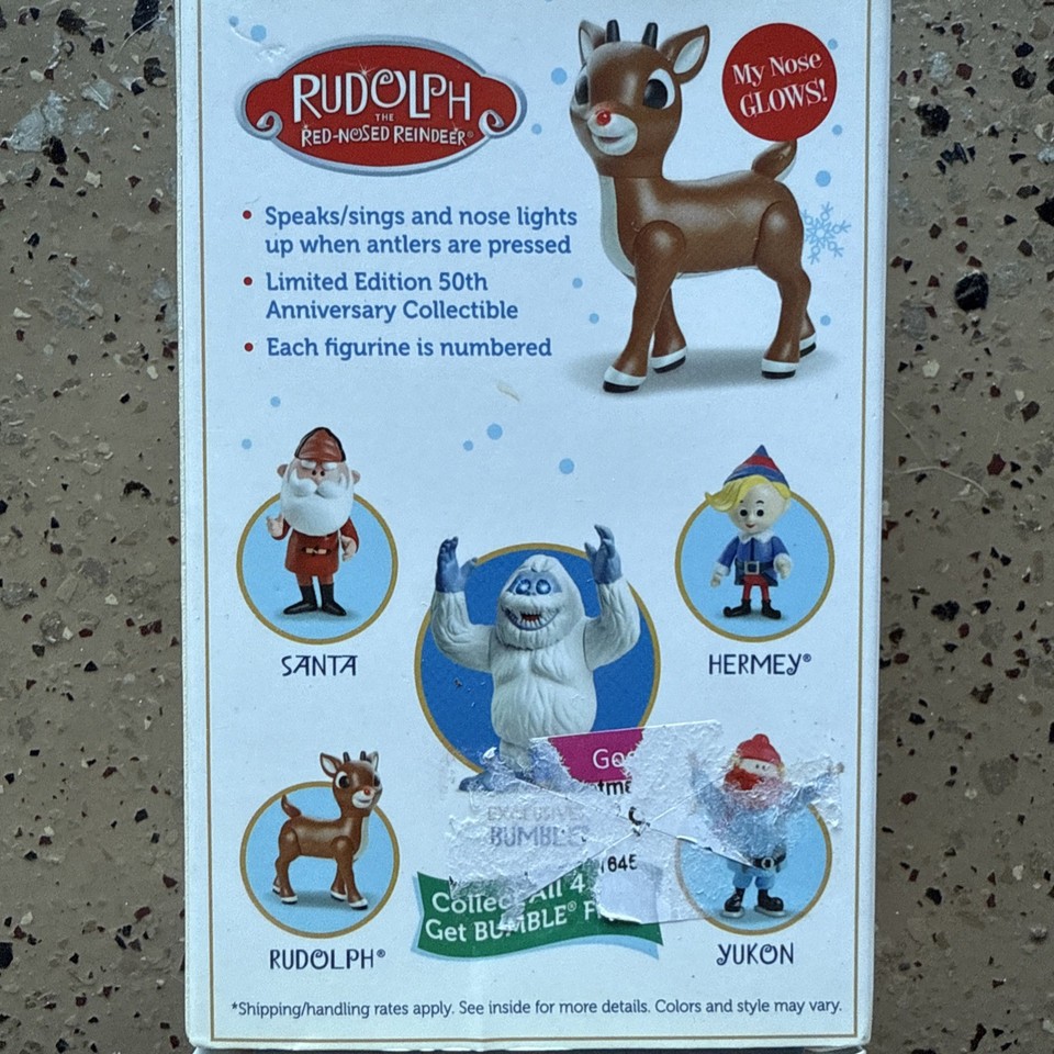 Rudolph Red Nosed Reindeer Talking Singing 50th Anniversary Collectable ...