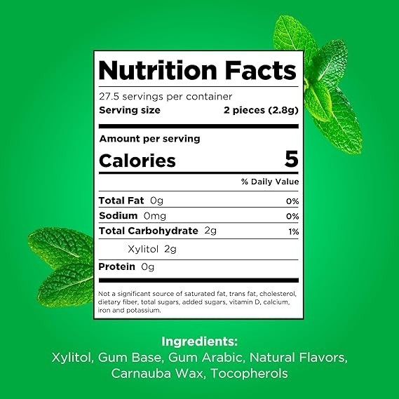 PUR Spearmint Chewing Gum – Chicle Natural sin Aspartame con Xilitol ...