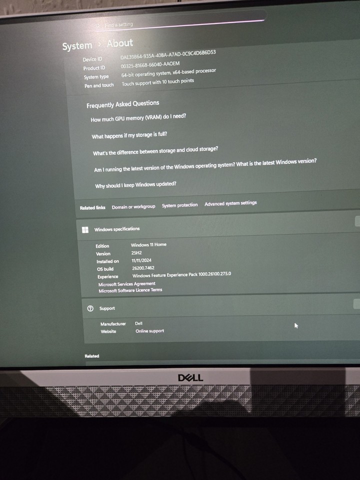 Dell Inspiron 5490 AIO 24-inch, Intel I5 16GB DDR4, 512 SSD All In PC ...