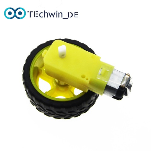 smart Car Robot Plastic Tire Wheel with DC 3-6v Gear Motor for arduino ...