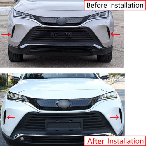 For Toyota Venza 2021 2022 2023 Glossy Black 2X Front Air Inlet Frame ...