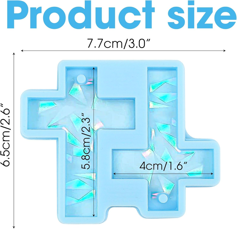 Cross Silicone Resin Molds, 3''X2.6'' Epoxy Resin Molds Crucifix ...