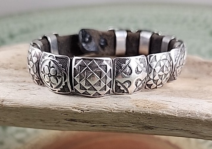 RARE Original Michael Montano Hand Stamped Sterling Leather Concho ...
