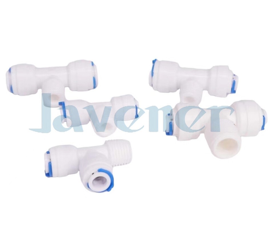 LOT 5 1/4" 3/8" Pushfit-BSP Male Thread Tee RO Water Fitting Reverse ...