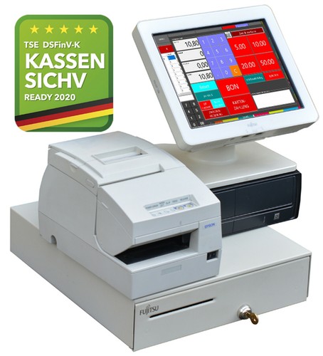 TSE POS KASSE FSC TOUCHSCREEN MONITOR DRUCKER GASTROKASSE EINZELHANDEL ...