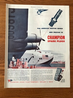 Pan American Flying Clipper being loaded Champion Spark Plug WWII Ad | eBay
