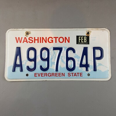 Washington State 2010 License Plate A99764P Evergreen State Feb Tab ...