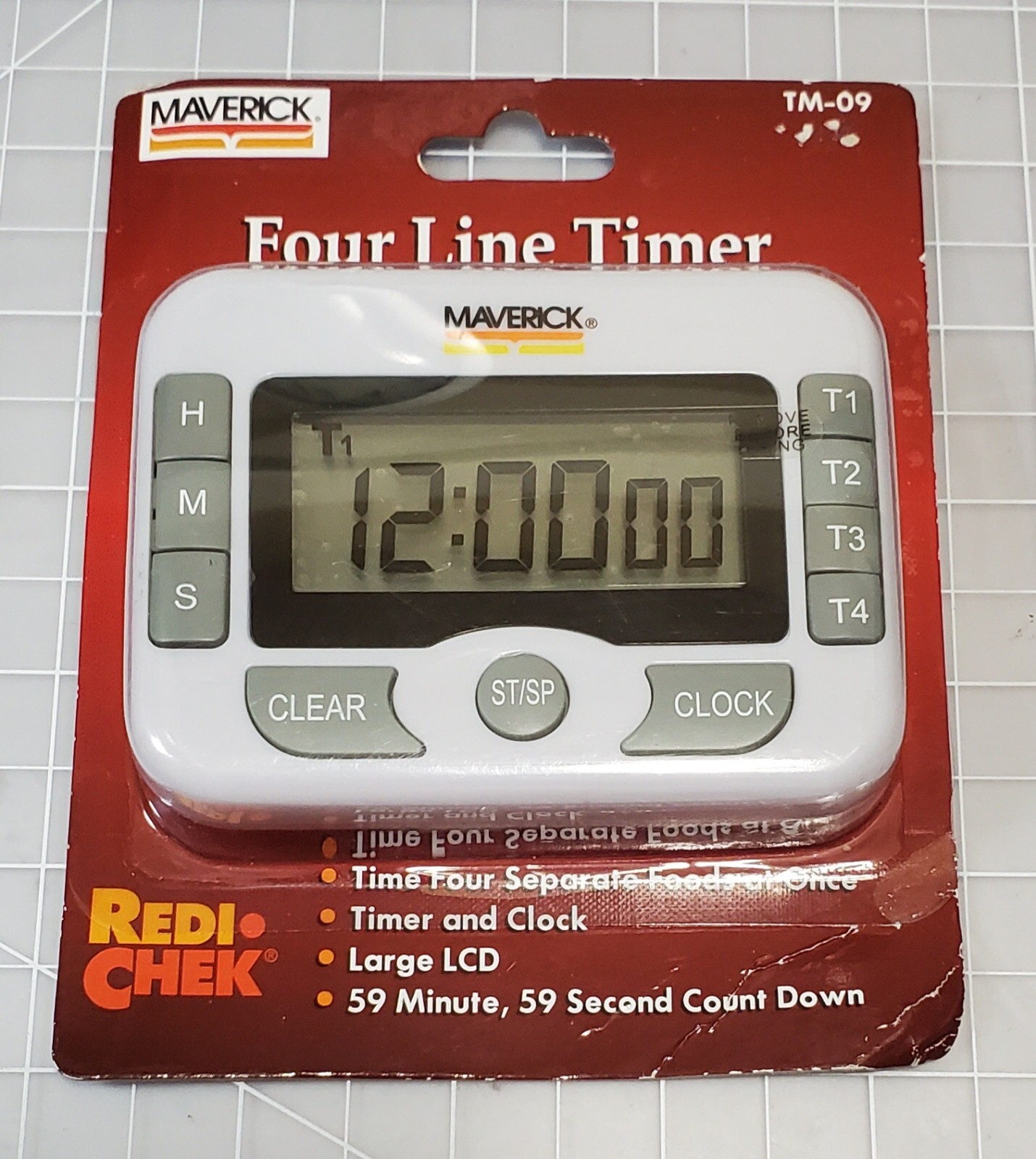 Maverick TM-09 Four Line Kitchen Timer and Clock Large LCD NOS | eBay