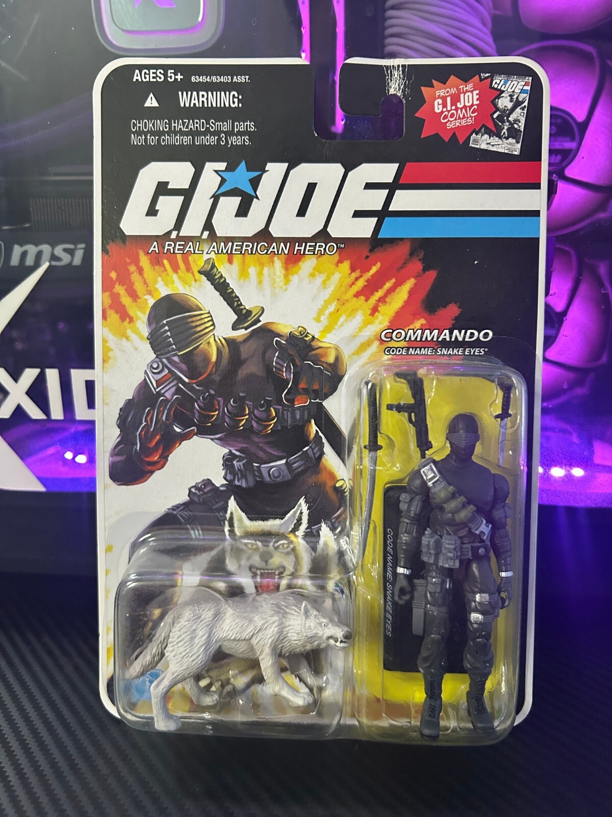 GI Joe 25th Anniversary Commando Snake Eyes with Timber 2008 Hasbro MOC ...