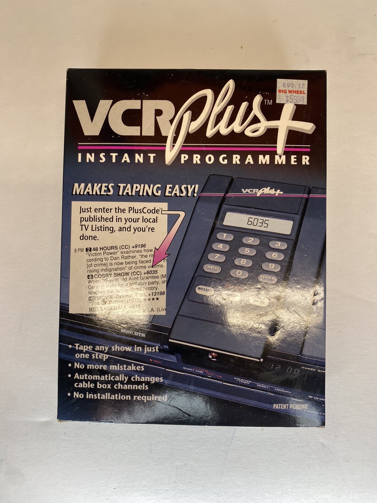 Vintage VCR Plus+ Instant Programmer Gemstar New & Complete-Unused New ...