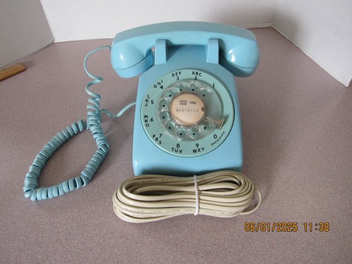 VTG Baby Blue Bell System Western Electric Rotary Dial Desk Phone ...